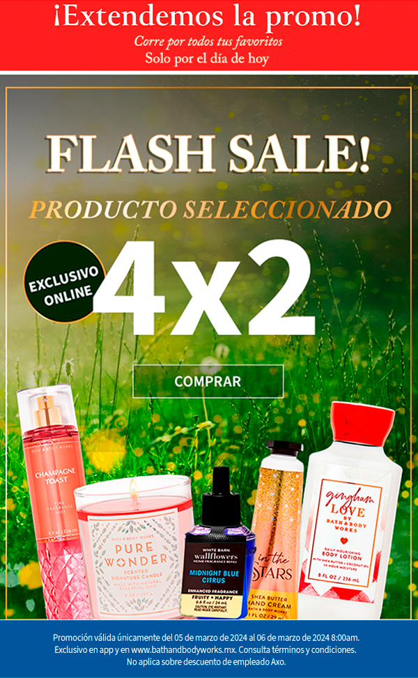 Bath & Body Works: ¡Extendemos la Flash Sale! 4x2 en producto seleccionado. | Milled