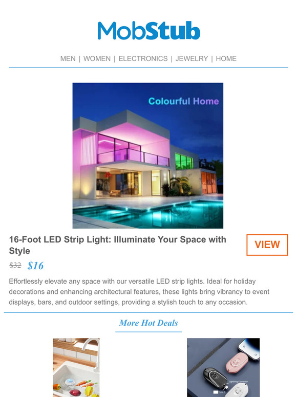 MobStub: 16-Foot LED Strip Light: Illuminate Your Space with Style ...