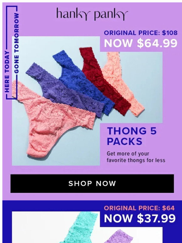 Hanky Panky: Thong 5-Packs for $64.99? | Milled