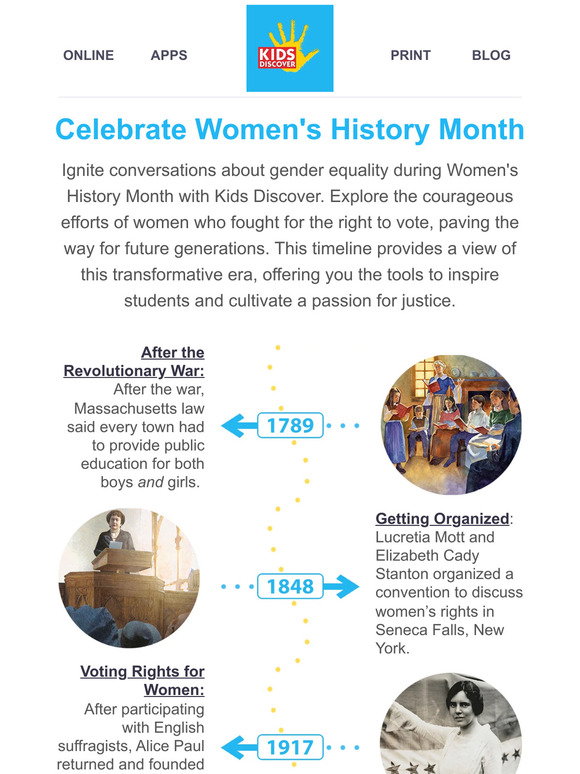 Kids Discover: Timeline: The Pivotal Moments of Women’s Suffrage | Milled