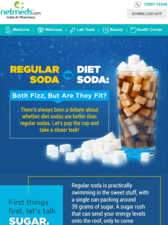 NetMeds: Regular Soda vs Diet Soda: Know the difference ️ | Milled