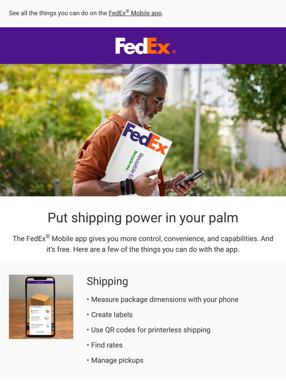 FedEx: Track in the app with a few taps | Milled