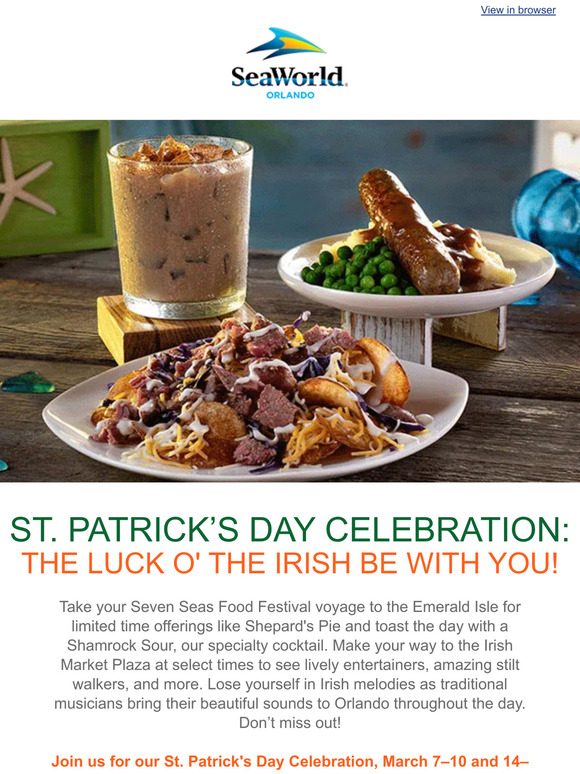 SeaWorld: 🍀 Celebrate St. Patrick's Day at SeaWorld during Seven Seas ...