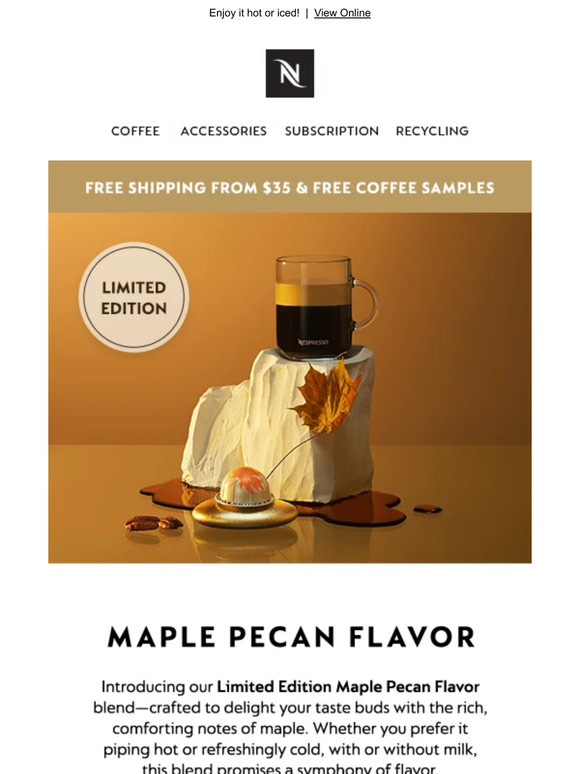 Nespresso: Introducing Nespresso's newest flavor: Maple Pecan | Milled