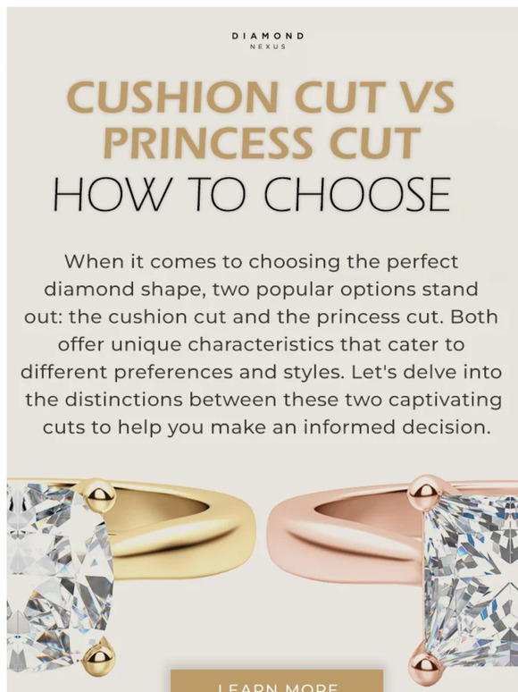 Diamond Nexus: Cushion Cut vs Princess Cut: How to Choose | Milled