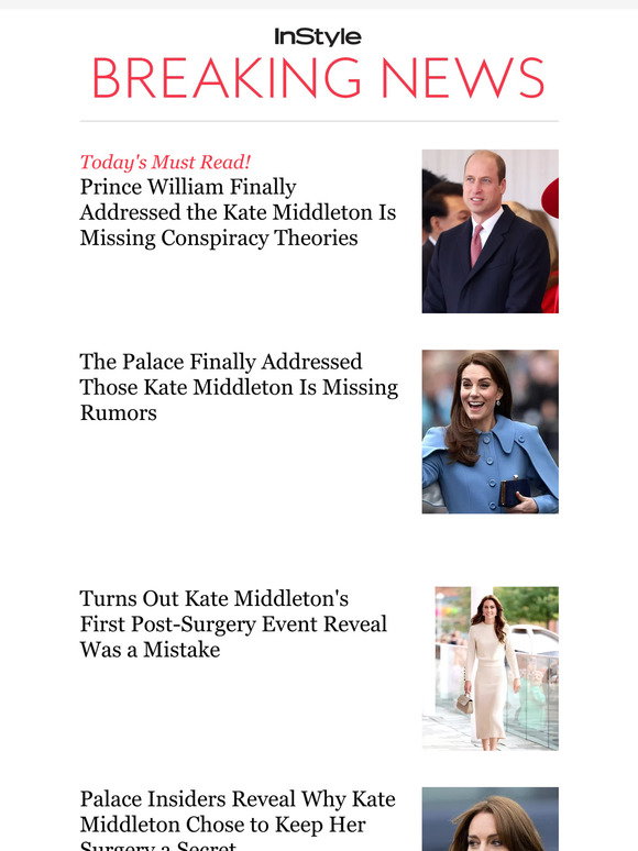 InStyle: Breaking: Prince William finally addressed the Kate Middleton ...