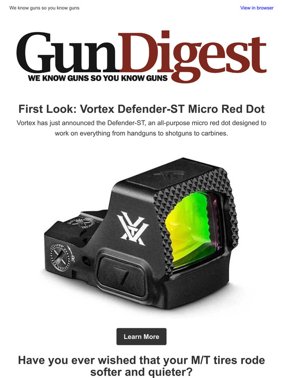 Gun Digest Store: First Look: Vortex Defender-ST Micro Red Dot | The ...