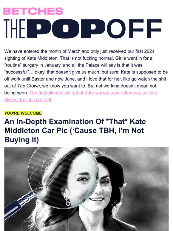 Betches: An in-depth examination of *that* Kate Middleton car pic | Milled