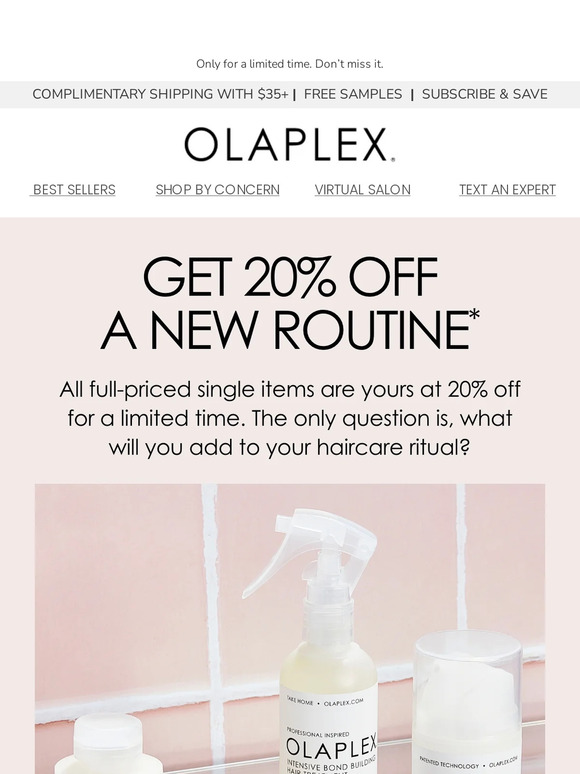 Olaplex: You’re in. This 20% off code is yours. | Milled