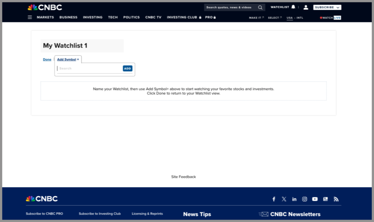 CNBC: Unlock More with CNBC: Create your customized Watchlist! | Milled