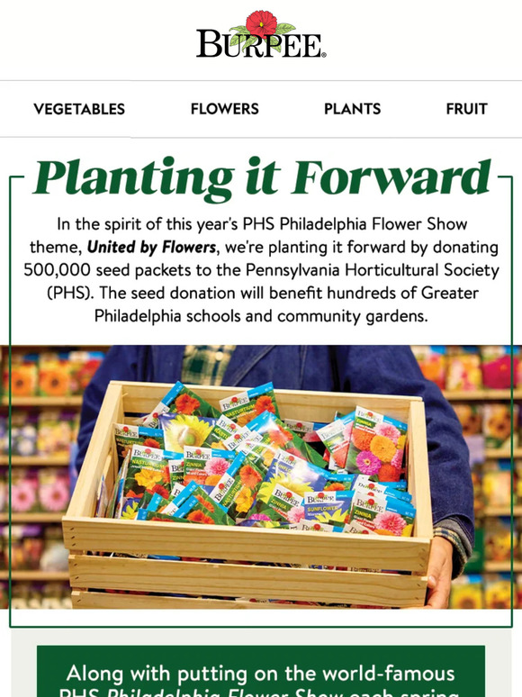 Burpee: 500,000 seed packets for a brighter community | Milled