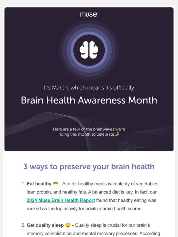 Muse: 🧠 How to improve your mind during Brain Health Month | Milled