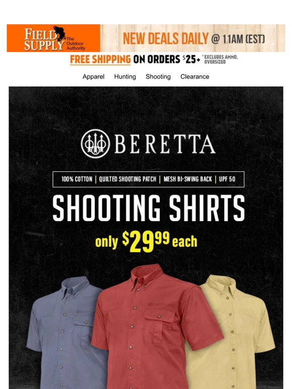 Field Supply: Beretta Shooting Shirts from 30 bucks | Milled