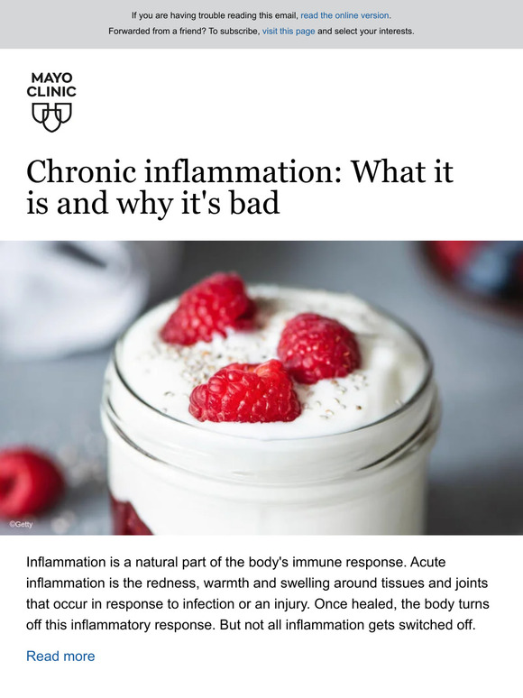 Mayo Clinic: Chronic inflammation: What it is and why it's bad | Milled