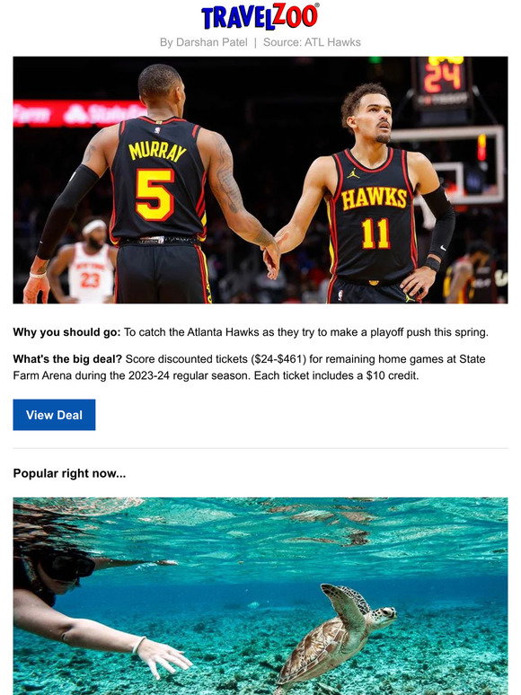 Travelzoo: $24 & up—Atlanta Hawks home games incl. $10 credit | Milled