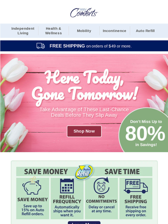 Easy Comforts: Don't Miss Out - Last Chance Deals Inside >> | Milled