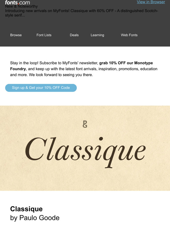 MyFonts: All NEW Classique & Princesa! | Milled
