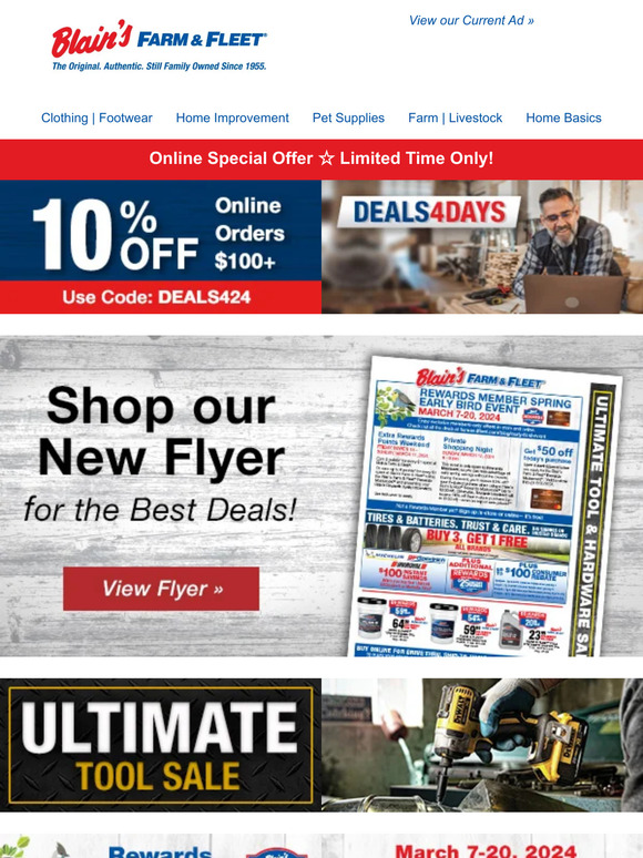 Blain's Farm & Fleet: Get 10% OFF Your Online Order ★ Deals-4-Days Exclusive! | Milled