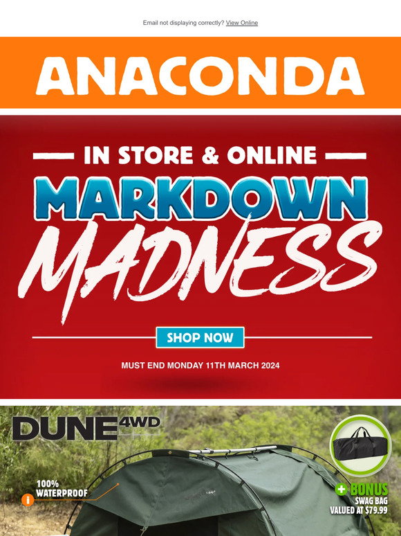 Anaconda: SAVE $500 on Dune 4WD 75L Fridge/Freezer with BONUS Cover ...