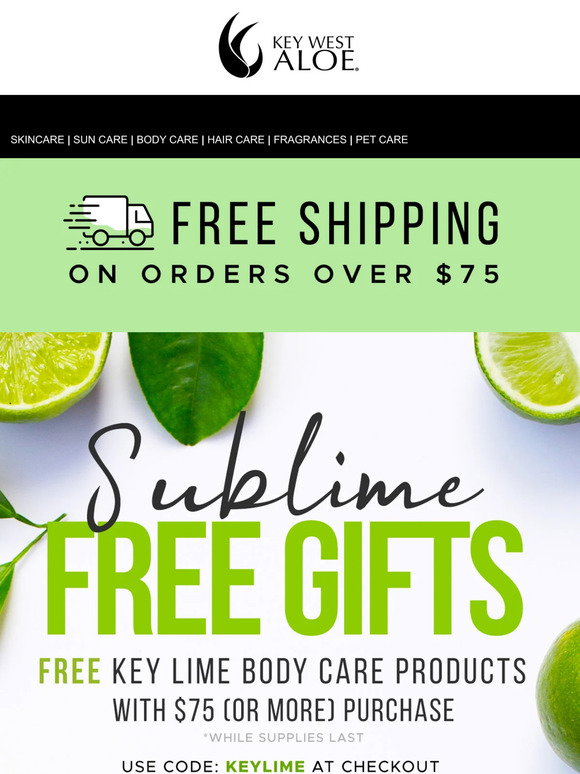 Key West Aloe: 💚 FREE Key Lime Body Product with Purchase | Milled