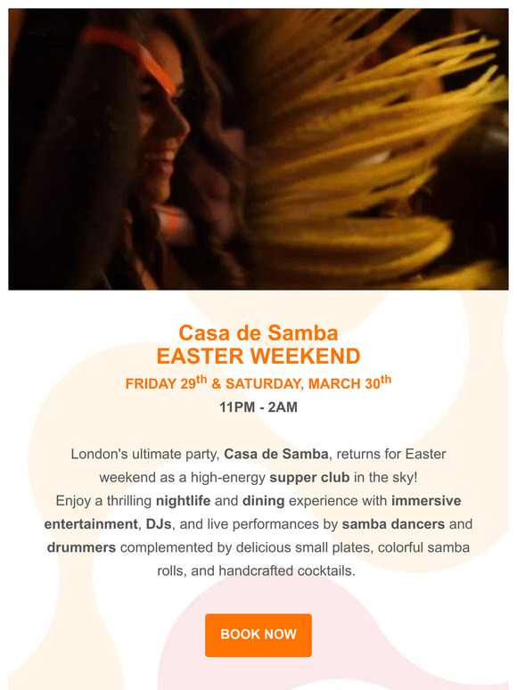 SUSHISAMBA: Casa de Samba is BACK this Easter Weekend! 🎉 | Milled