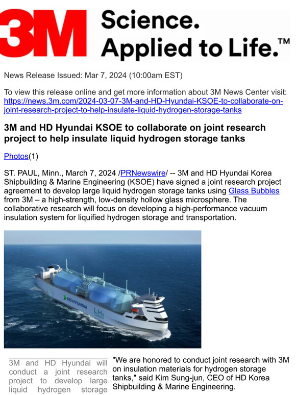 3M: 3M and HD Hyundai KSOE to collaborate on joint research project to ...
