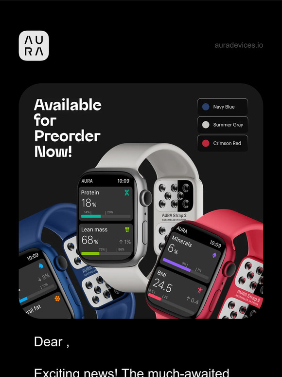 AURA: Introducing New Colors! AURA Strap 2 Now Available in Crimson Red, Navy Blue, and Summer ...