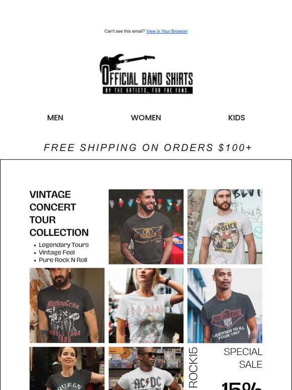 Official Bandshirts: Our Legendary Concert Tour Shirts - Limited ...