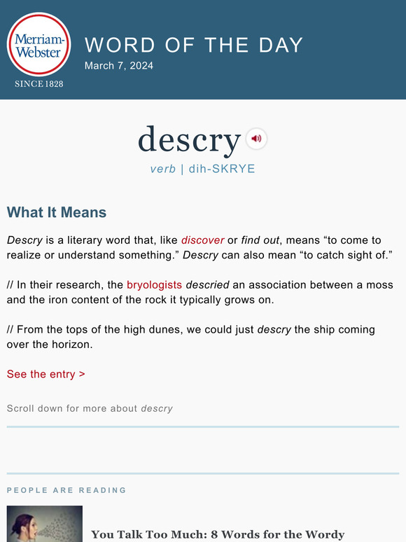 Spell It!: Descry - plus, You Talk Too Much: 8 Words for the Wordy | Milled