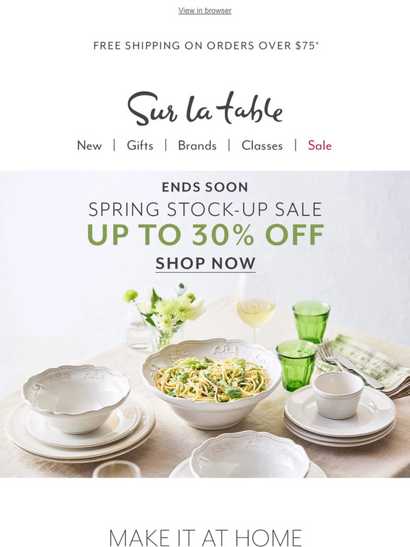 Sur la Table Email Newsletters: Shop Sales, Discounts, and Coupon Codes