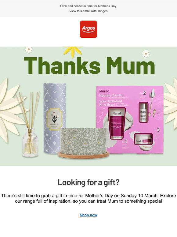 Argos: Click and collect in time for Mother's Day. | Milled