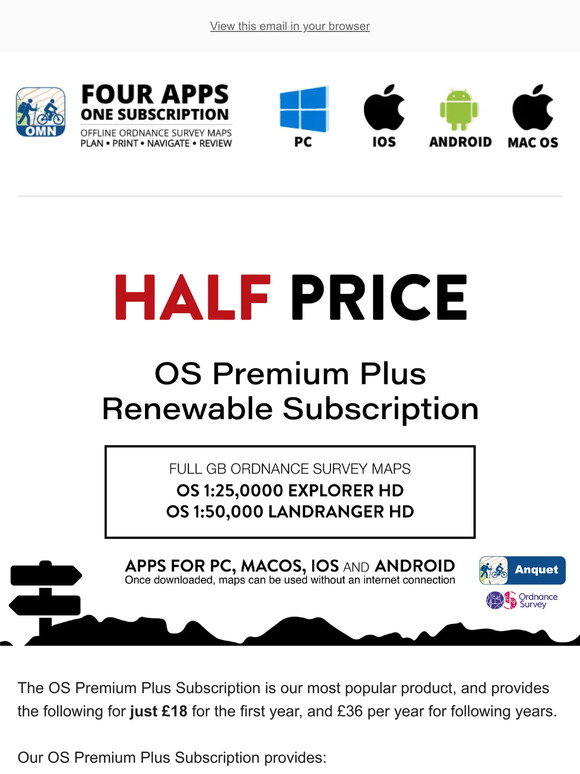 Anquet Maps: OS Premium Plus - Half price for the first year. | Milled