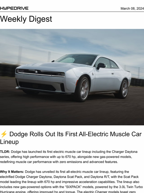 Hypebeast: Dodge Unveils Its First Electric Muscle Car ⚡️ | Milled