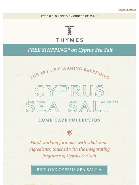 Thymes: Fresh & Clean Cyprus Sea Salt | Milled