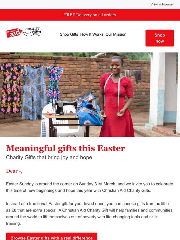 Christian Aid: Keep hope alive with a Charity Gift this Easter | Milled