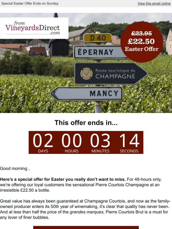 From Vineyards Direct: 48-Hours Only: Pierre Courtois Champagne for £22 ...