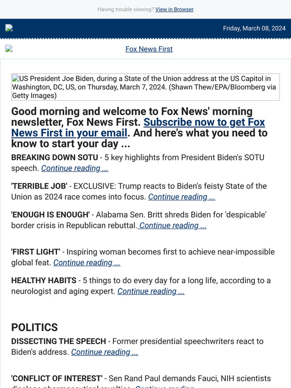 Fox News: 5 key highlights of Biden's SOTU address | Milled