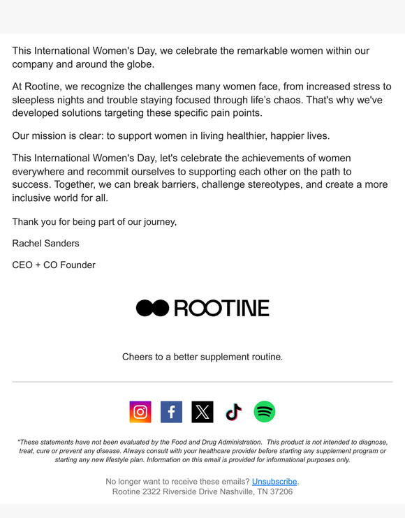 Rootine: Happy International Women’s Day 🎉 | Milled