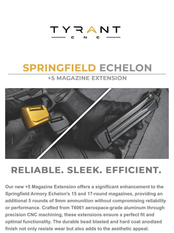 TyrantCNC: New Springfield Echelon +5 Magazine Extension | Milled