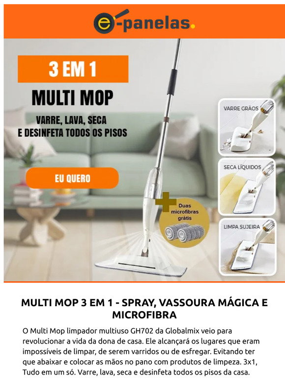 E-panelas: Multi Mop 3 em 1 - Spray, Vassoura Mágica e Microfibra. Veja ...