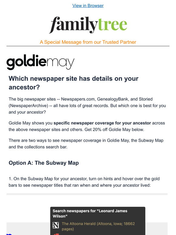 Family Tree Magazine: Which newspaper site has details on your ancestor? You'll know quickly ...