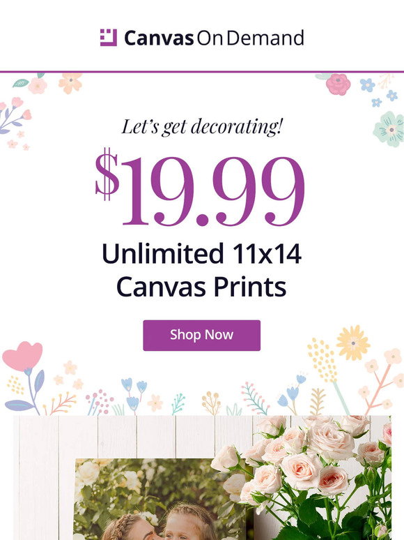 Canvas on Demand Email Newsletters: Shop Sales, Discounts, and Coupon Codes