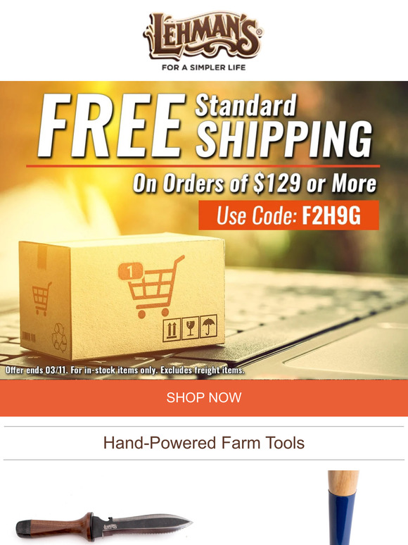 Lehman's: LIMITED TIME Get FREE Shipping 🚚 | Milled