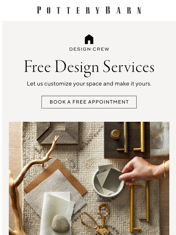 Pottery Barn: Free 1:1 design services | Milled