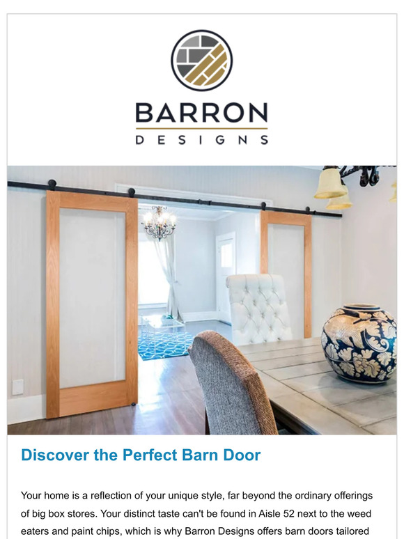 Barron Designs: Discover The Perfect Barn Door And Save 10%! | Milled