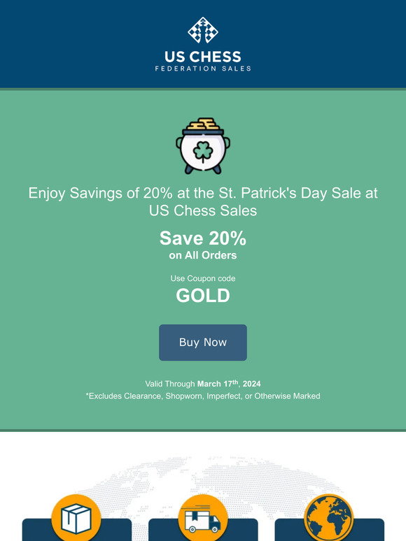 US Chess Sales: Enjoy Savings of 20% at the St. Patrick's Day Sale at ...