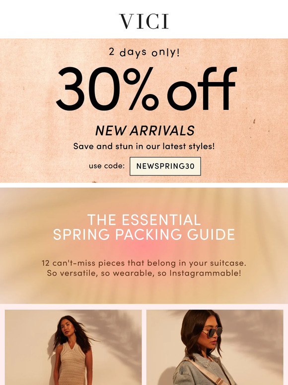 Vici: 12 Essential Styles To Pack For Your Spring Vacay | Milled