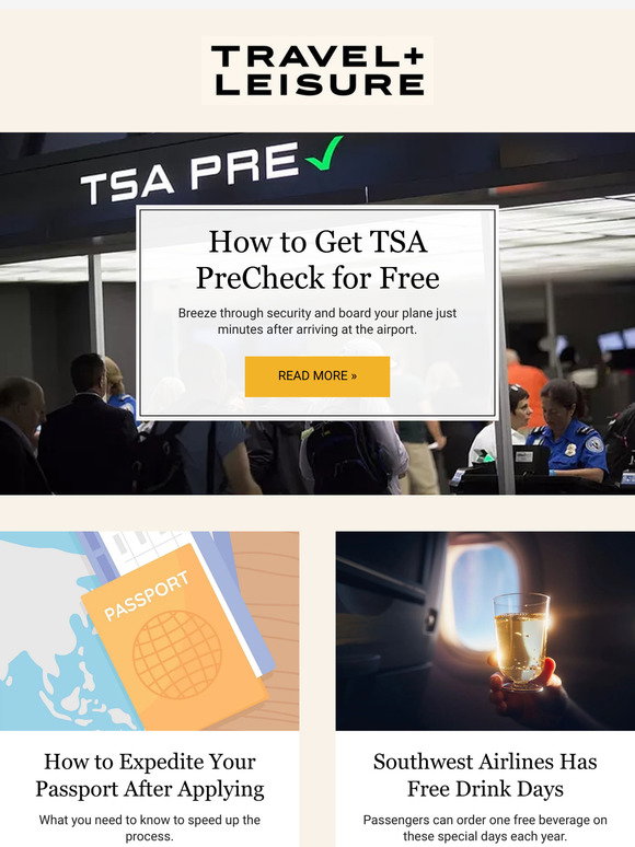 Travel + Leisure: How to Get TSA PreCheck for Free | Milled