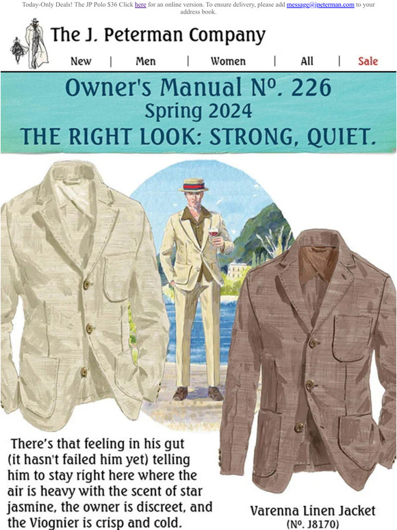 J. Peterman: The Right Look: Strong, Quiet - Spring 2024 | Milled