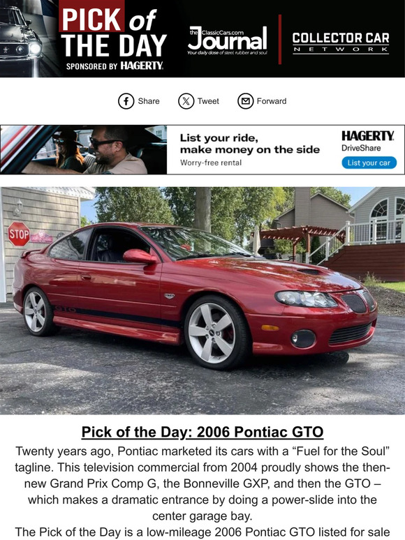 ClassicCars: Pick of the Day: 2006 Pontiac GTO | Milled